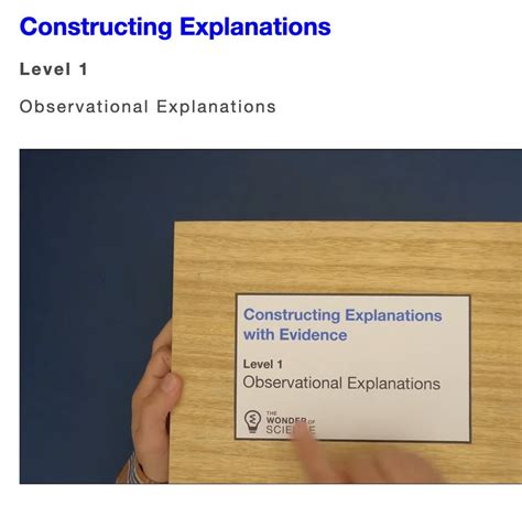 Constructing Explanations With Evidence Level 1 Observational