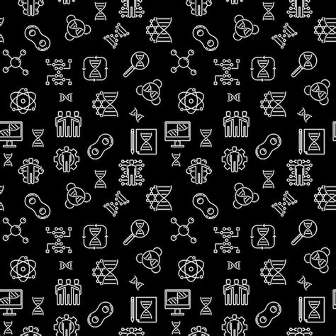 Premium Vector Vector Cloning Concept Dark Outline Seamless Pattern