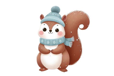 Cute Winter Squirrel Png Sublimation Graphic By Design Store · Creative