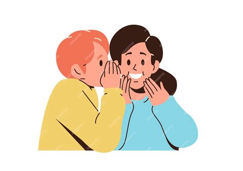 Premium Vector | Cute funny children characters whispering spreading secrets portrait isolated ...
