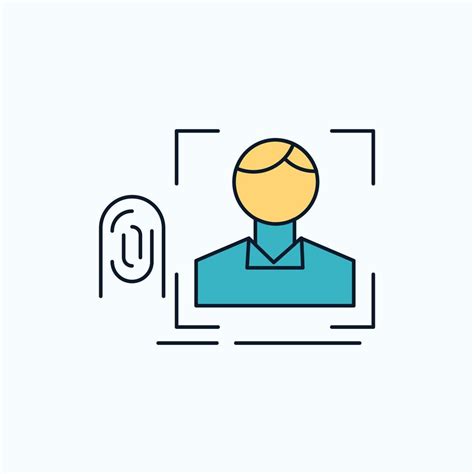 Finger Fingerprint Recognition Scan Scanning Flat Icon Green And Yellow Sign And Symbols