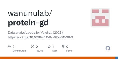 GitHub Wanunulab Protein Gd Data Analysis Code For Yu Et Al Https Doi Org