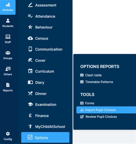 How To Use The Import Pupil Choices Page Bromcom Documentation Centre