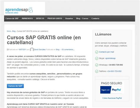 Curso Gratis De Sap P Ginas Para Estudiar Gratuitamente Curriculumsvitae Net