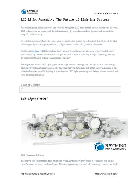 Led Light Assembly The Future Of Lighting Systems Download Free Pdf Printed Circuit Board