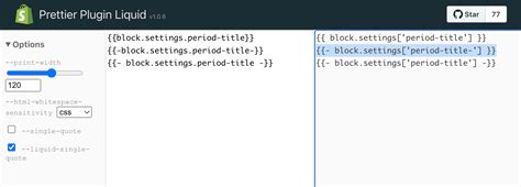 Liquid Format Error · Issue 180 · Shopify Prettier Plugin Liquid · Github