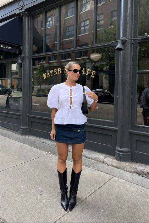16 Cute Denim Mini Skirt Outfits You Can Easily Recreate London