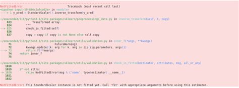 Python Notfittederror Says This Standardscaler Instance Is Not Fitted Yet While Using Inverse