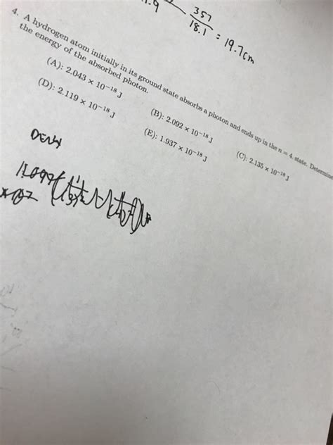 Solved The Hydrogen Atom Initially In Its Ground State