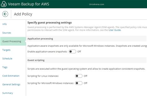 veeam backup for aws create the ec2 backup policy unixarena