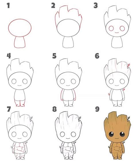 15 Easy And Cute Groot Drawing Ideas Drawing Photos
