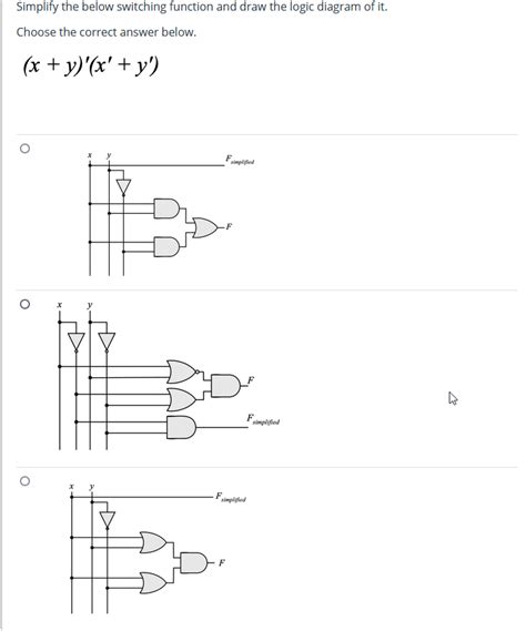 Solved Simplify the below switching function and draw the | Chegg.com