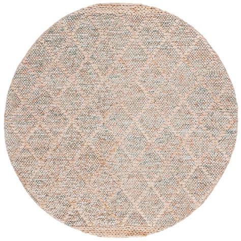 Safavieh Natural Fiber 6 Ft X 6 Ft Rust Natural Diamond Border Round