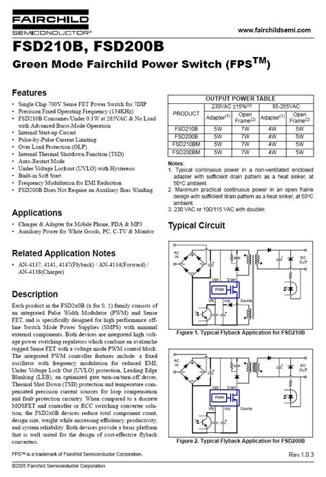POWER SW V W KHz DIP P FSD B