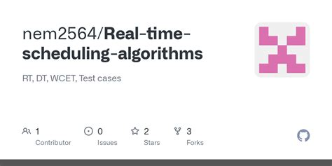 Github Nem2564 Real Time Scheduling Algorithms Rt Dt Wcet Test Cases