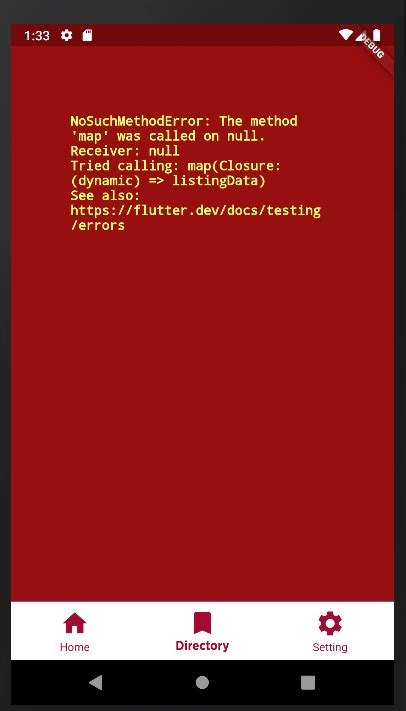 Android Flutter The Method Map Was Called On Null Receiver Null