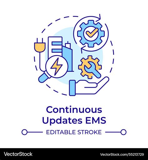 Continuous Updates Ems Multi Color Concept Icon Vector Image