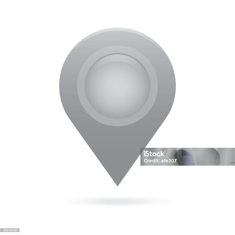 gray silver map pointer icon marker gps location flag symbol stock