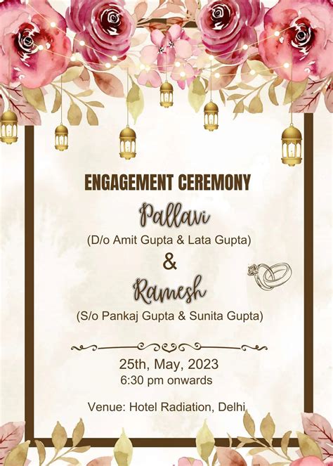 Ring Ceremony Invitation Card Engagement Invitation Maker New Designs