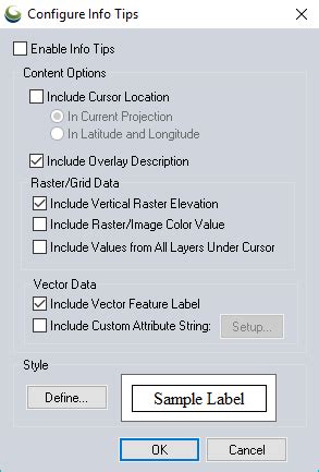 Configure Info Tips