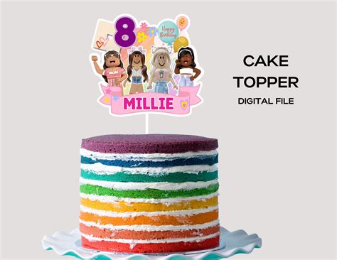 Roblox Girl Cake Topper Roblox Party Girl Roblox Birthday Etsy