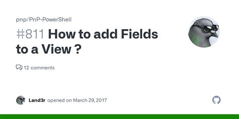 How To Add Fields To A View · Issue 811 · Pnppnp Powershell · Github