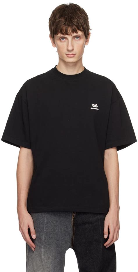 Ader Error For Men Fw24 Collection Print T Shirt Black Print Shirts