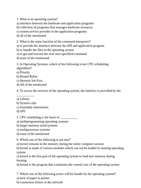 operating system mcqs pdf operating system kernel operating system