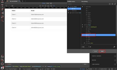 wappler documentation deleting database records with confirmation