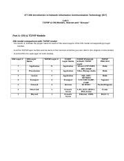 Lab Network Models Internet Groups Completed Doc IFT Introduction To Network
