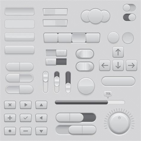 Toggle Switch Interface Buttons Gray Elements Vector Image