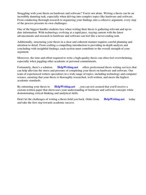 Thesis Hardware And Software Pdf Software System