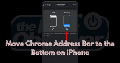 how to move chrome address bar to the bottom on iphone