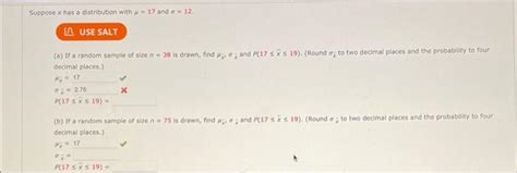 solved suppose x has a distribution with u 17 and 12