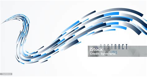 원근법 동적 모션 연결 테마 광고 또는 포스터 또는 커버용 템플릿에서 3d 라인 요소를 갖춘 미래 기술 및 과학 벡터 추상적