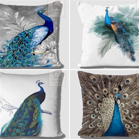 Peacock Pillow Etsy