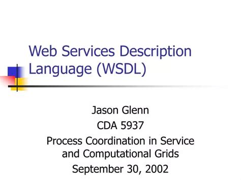 Ppt Web Services Description Language Wsdl Powerpoint Presentation