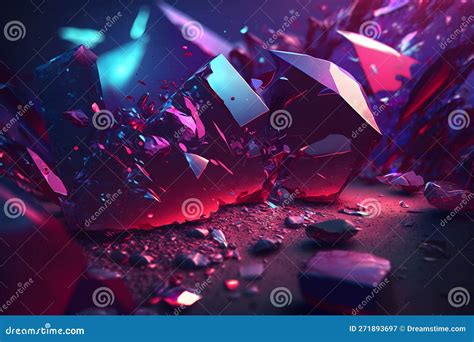 abstract art background with part of surreal ruby gemstone crystal with