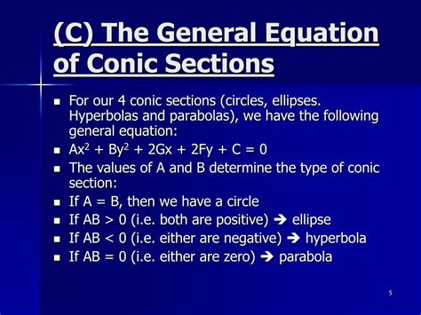 Ppt Lc 02 4 The General Equation Of Conic Sections Powerpoint Presentation Id 838521