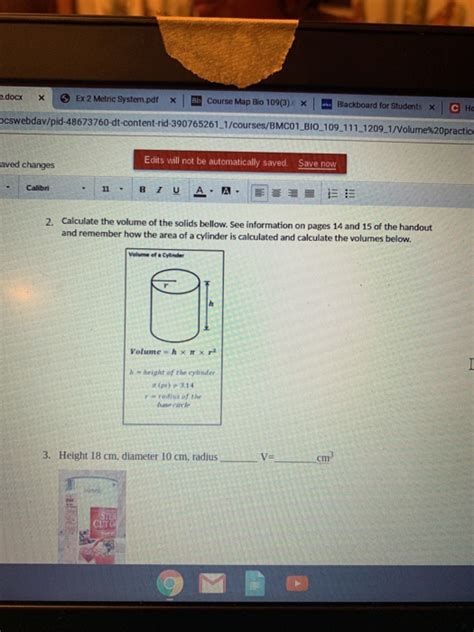Solved E Docx Ex Metric System Pdf X BB Course Map Bio Chegg Com