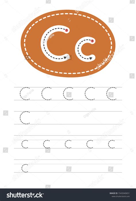 Learning Write Letter C Practical Sheet 库存矢量图（免版税）1543340651 Shutterstock