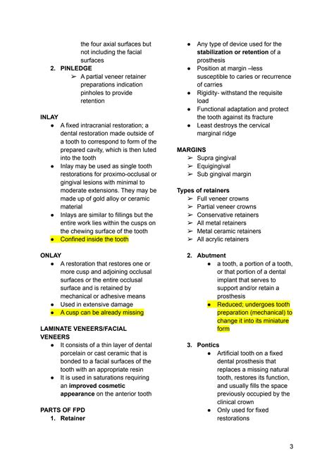 SOLUTION Prosthodontics Fpd Lecture Compilation Studypool