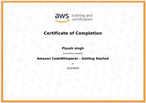 Piyush Singh On Linkedin Awscodewhisperer Cloudinnovation