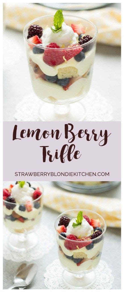 Lemon Berry Trifle Trifle Recipe Desserts Berry Trifle