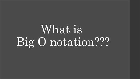 Big O Notation Pptx