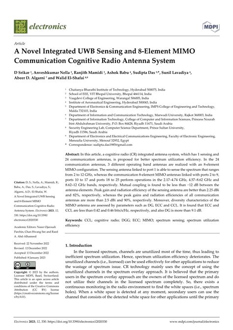 pdf a novel integrated uwb sensing and 8 element mimo communication