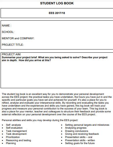 Free 15 Log Book Samples In Pdf