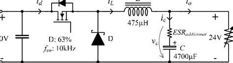 step down converter used in simulation and experimental results