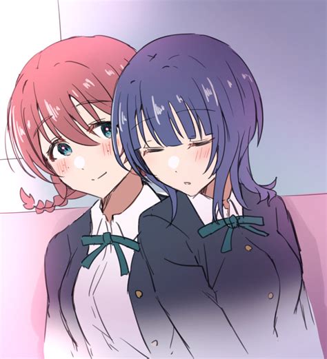 Safebooru 2girls Absurdres Asaka Karin Black Jacket Blue Eyes Blush
