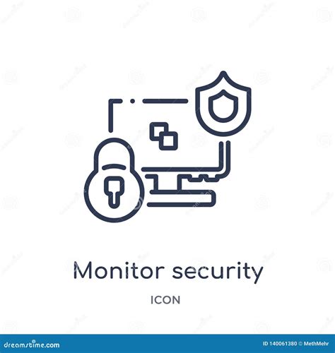 linear monitor security icon from internet security and networking